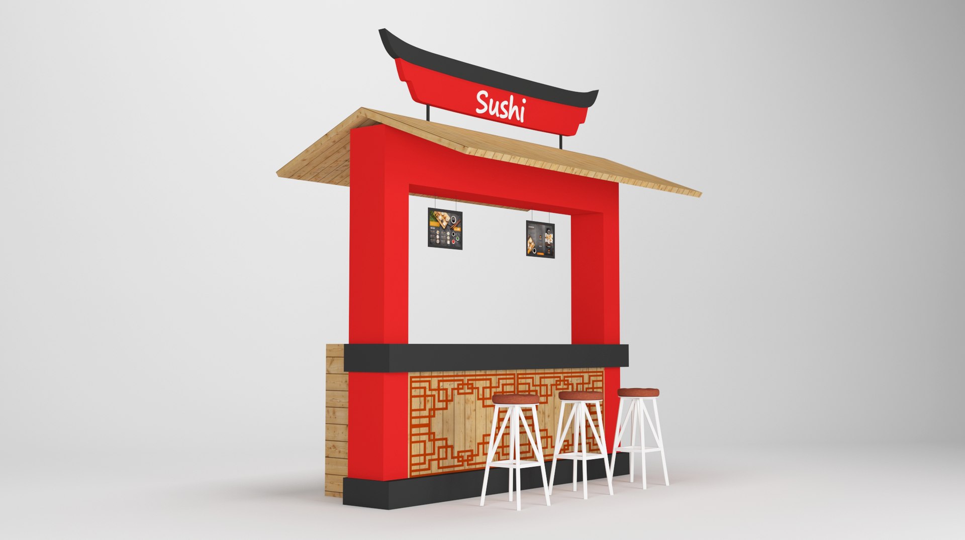 3D Sushi Stand Model - TurboSquid 1727160