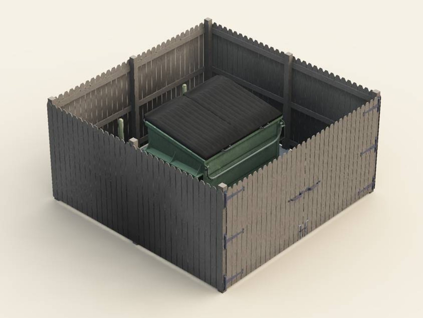 Dumpster Enclosure 3d Model