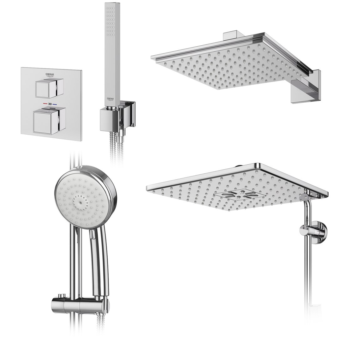 3D Shower Systems Grohe Set Model - TurboSquid 1621765