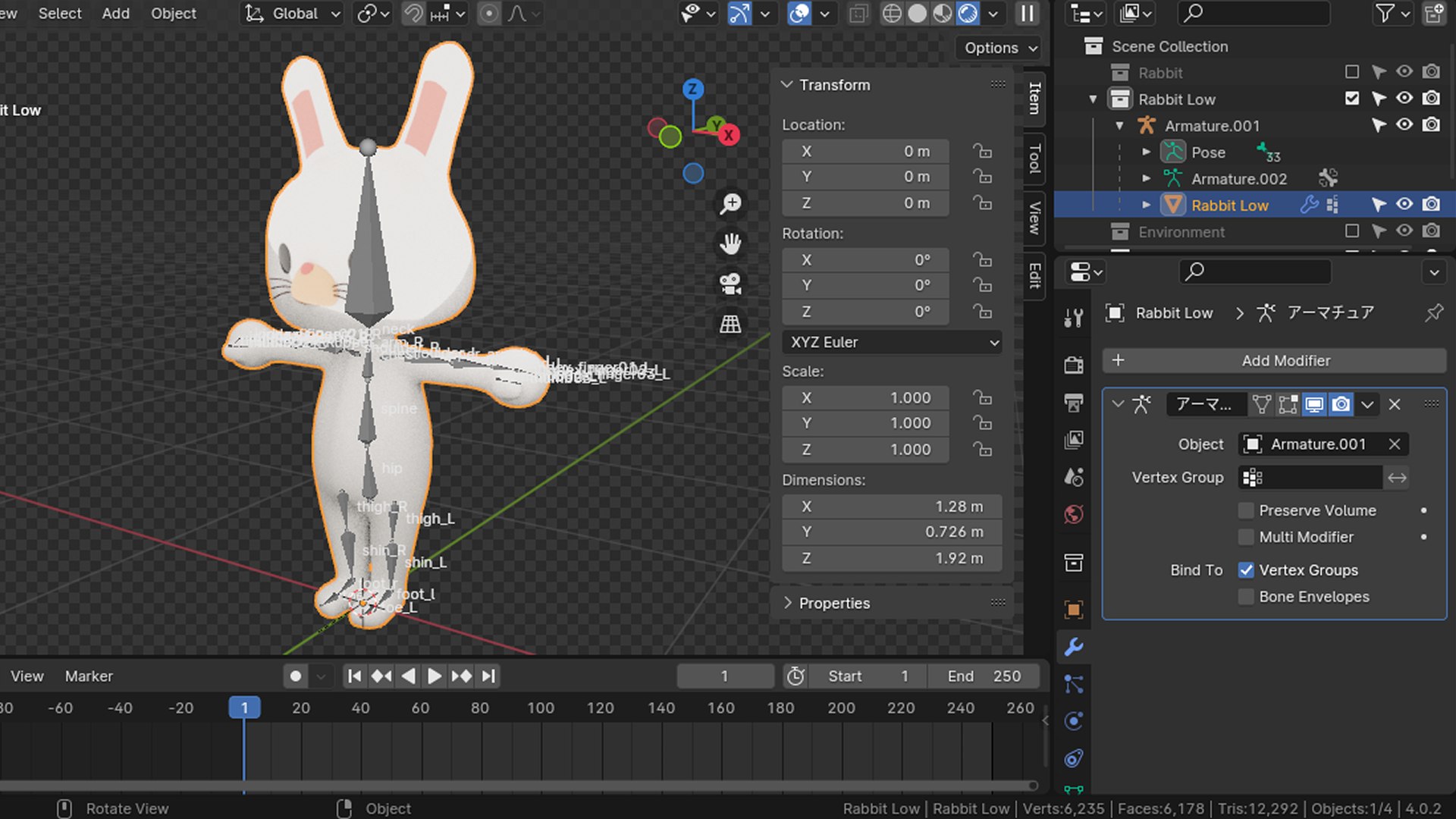 3D Cartoon Rabbit Rigged Model - TurboSquid 1729803