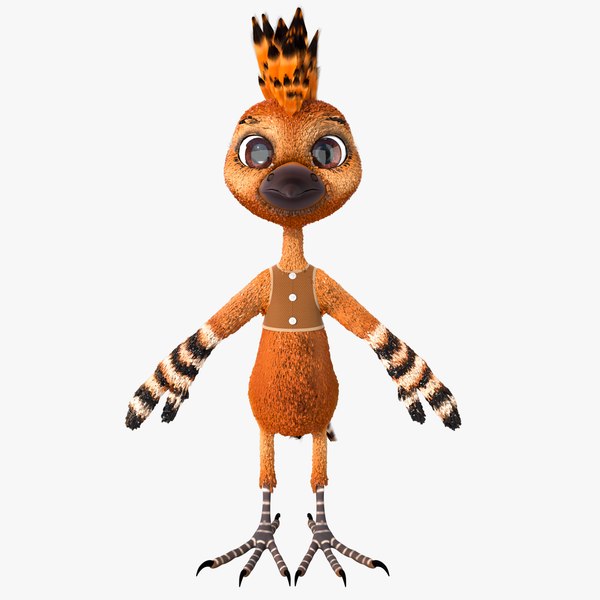 3D Cartoon Hoopoe NoRig - TurboSquid 2009762