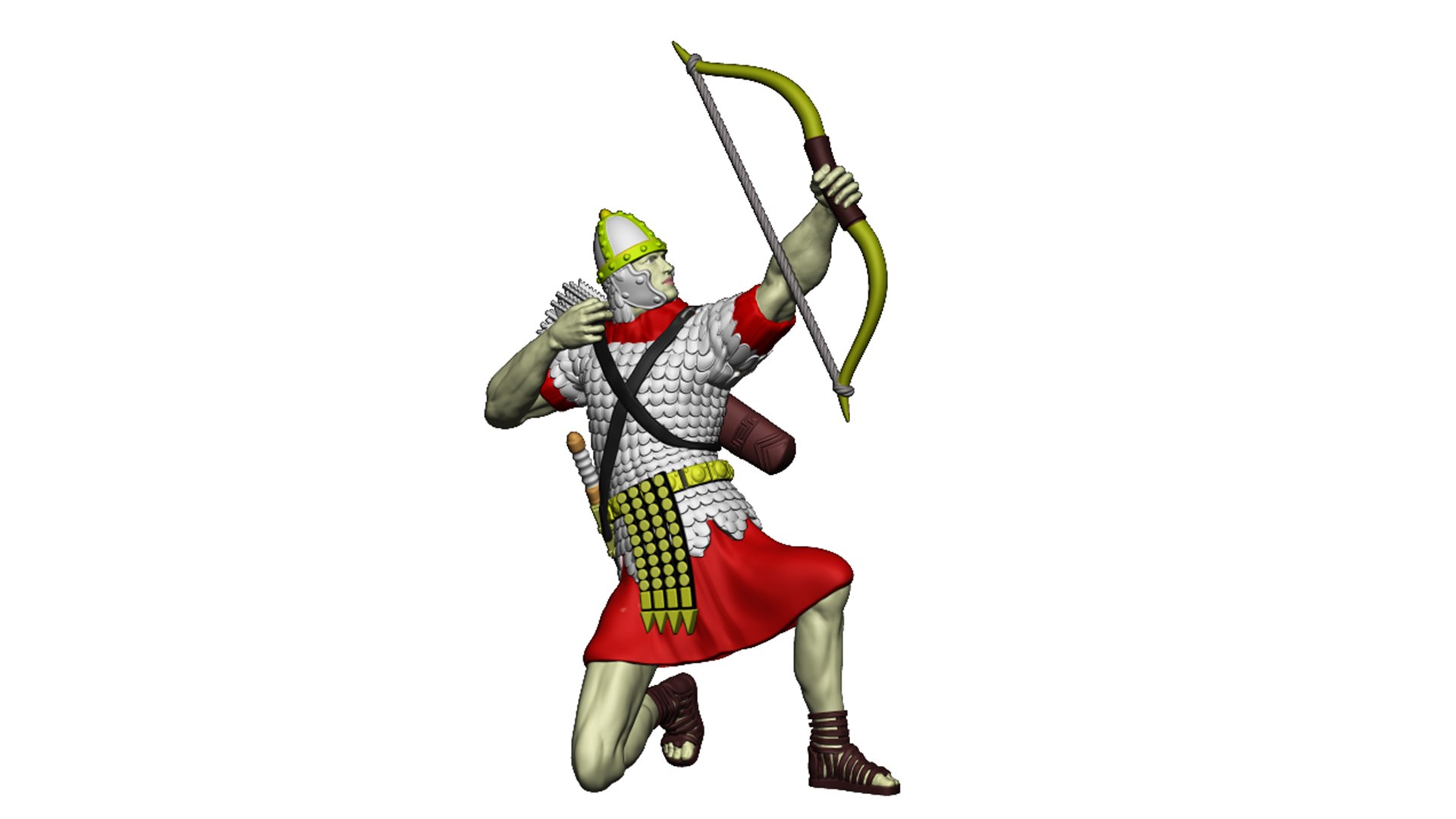 3D Roman Archer 3 Bow Up Sits Arrow Is Shot 3D Print Model - TurboSquid ...