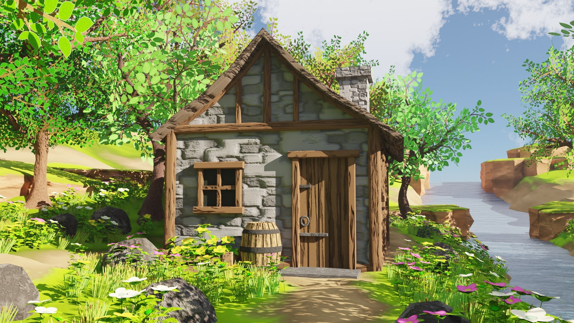 Medieval House In Forest Model - TurboSquid 2030425