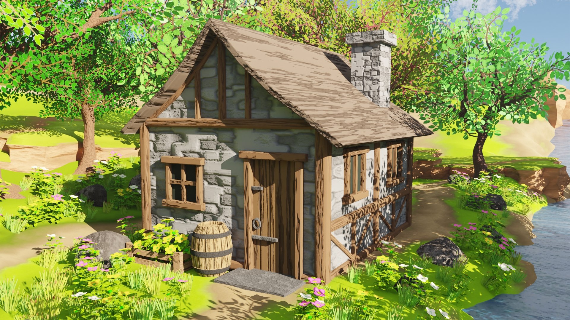 Medieval House In Forest Model - TurboSquid 2030425