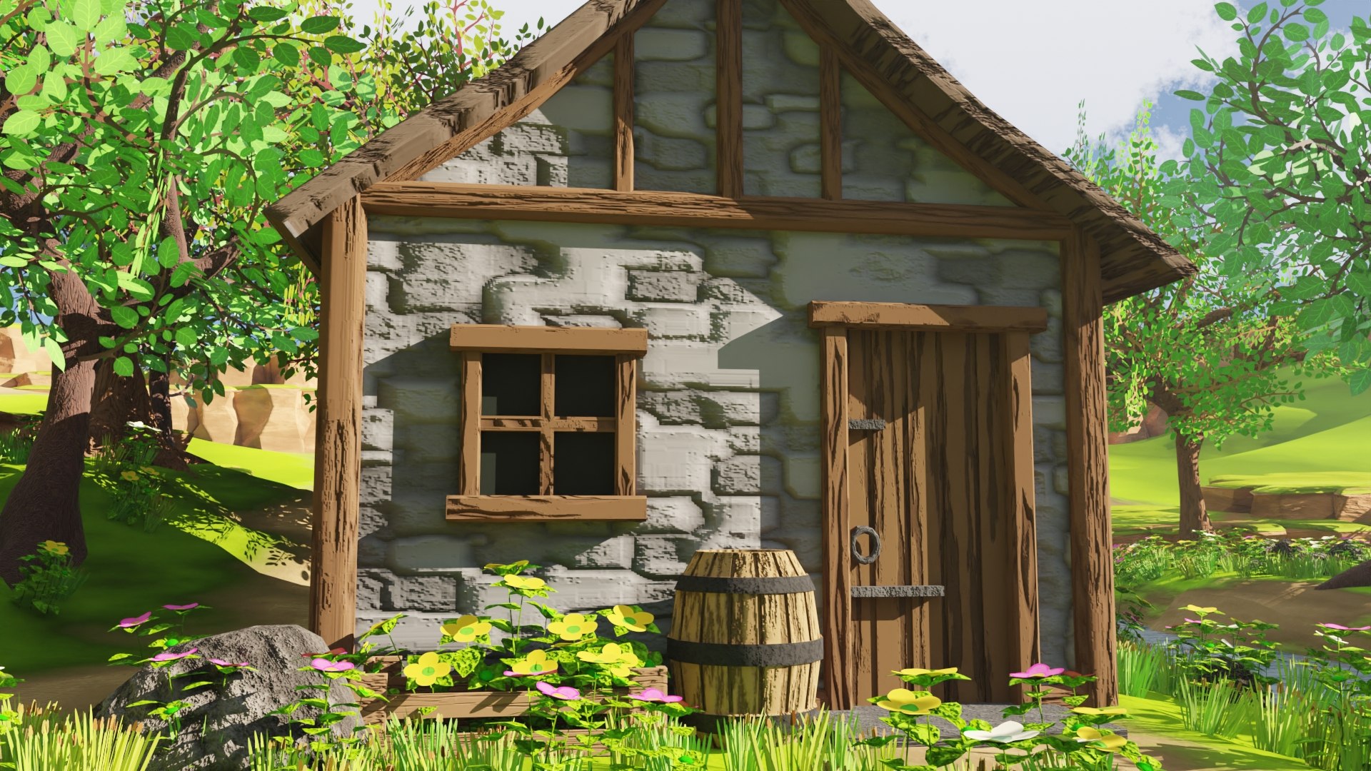 Medieval House In Forest Model - TurboSquid 2030425