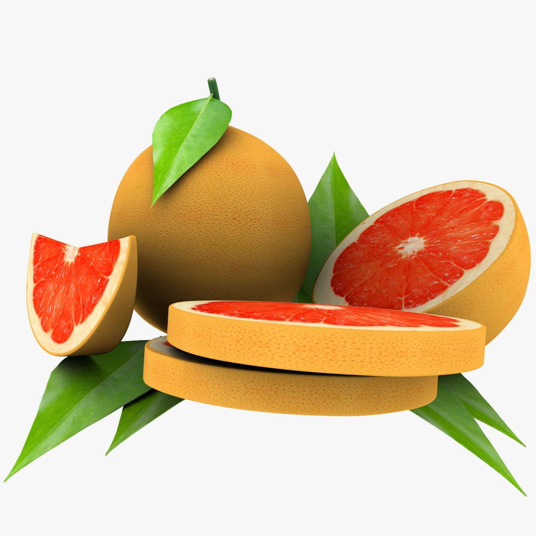 fruit apples grapefruits 3d model