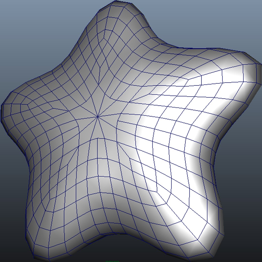 3d Cartoon Star Rounded Model