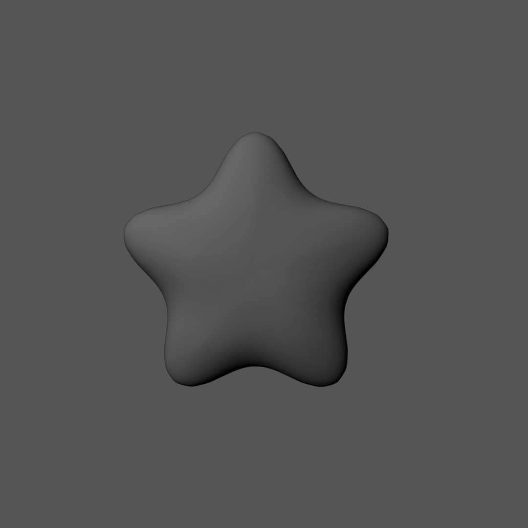 3d Cartoon Star Rounded Model