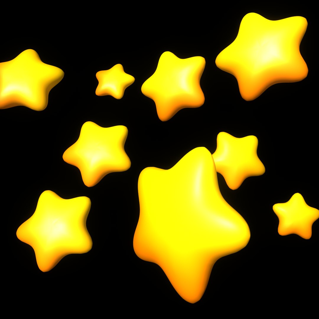 3d Cartoon Star Rounded Model
