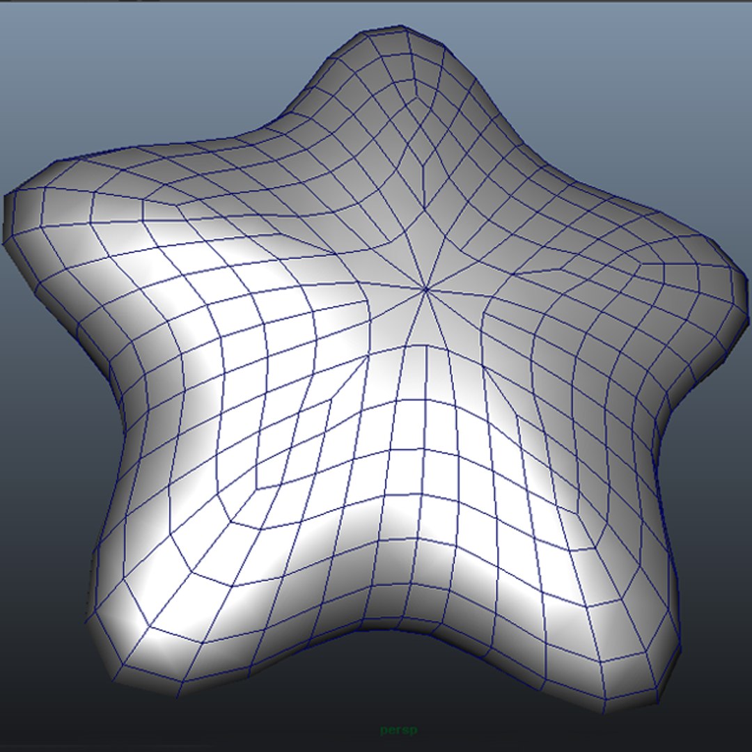 3d Cartoon Star Rounded Model