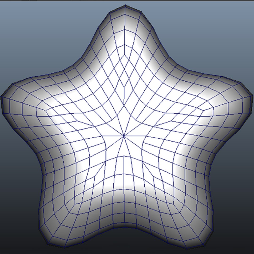 3d Cartoon Star Rounded Model