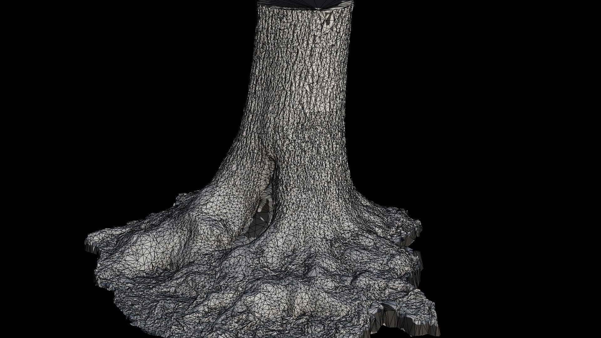 Tree Trunk Large Oak Wide Roots Ground Photogrammetry 3D Model ...