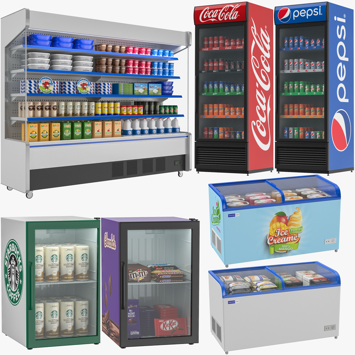 modelo 3d Colección de refrigeradores de supermercado - TurboSquid 1783560