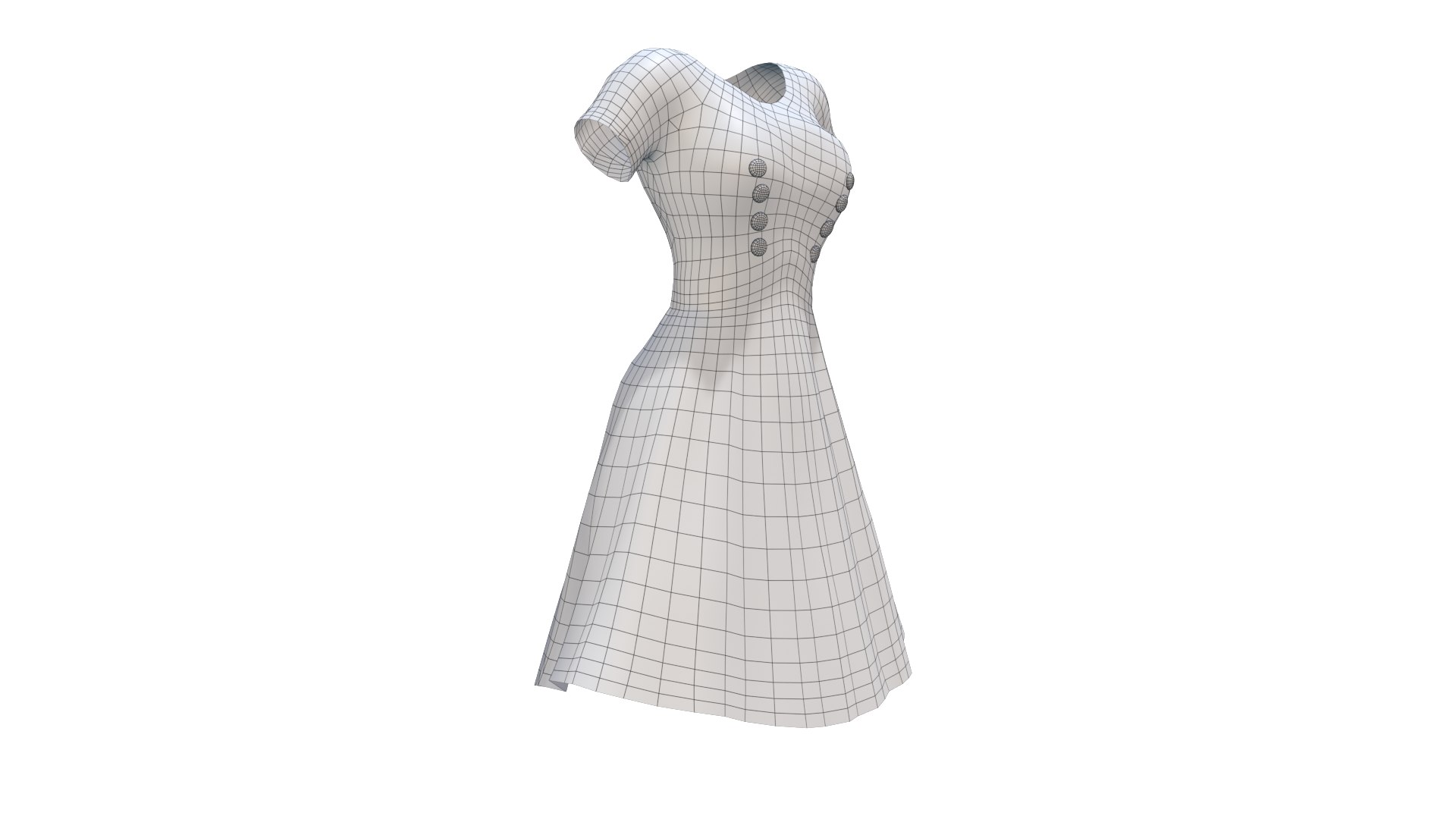 White Frock 3D Model Model - TurboSquid 2304879