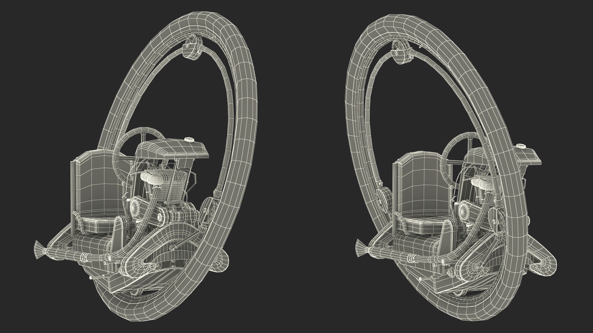 Retro Motorized Unicycle Rigged 3D Model - TurboSquid 2318853