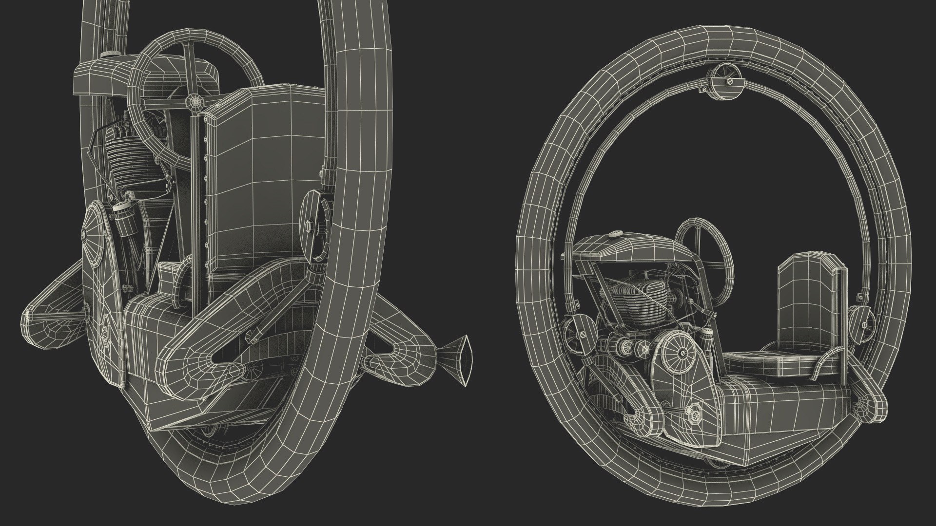Retro Motorized Unicycle Rigged 3D Model - TurboSquid 2318853