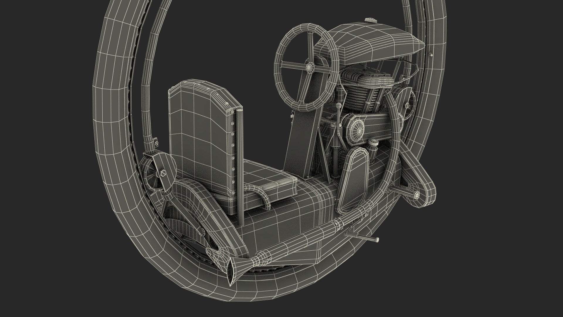 Retro Motorized Unicycle Rigged 3D Model - TurboSquid 2318853