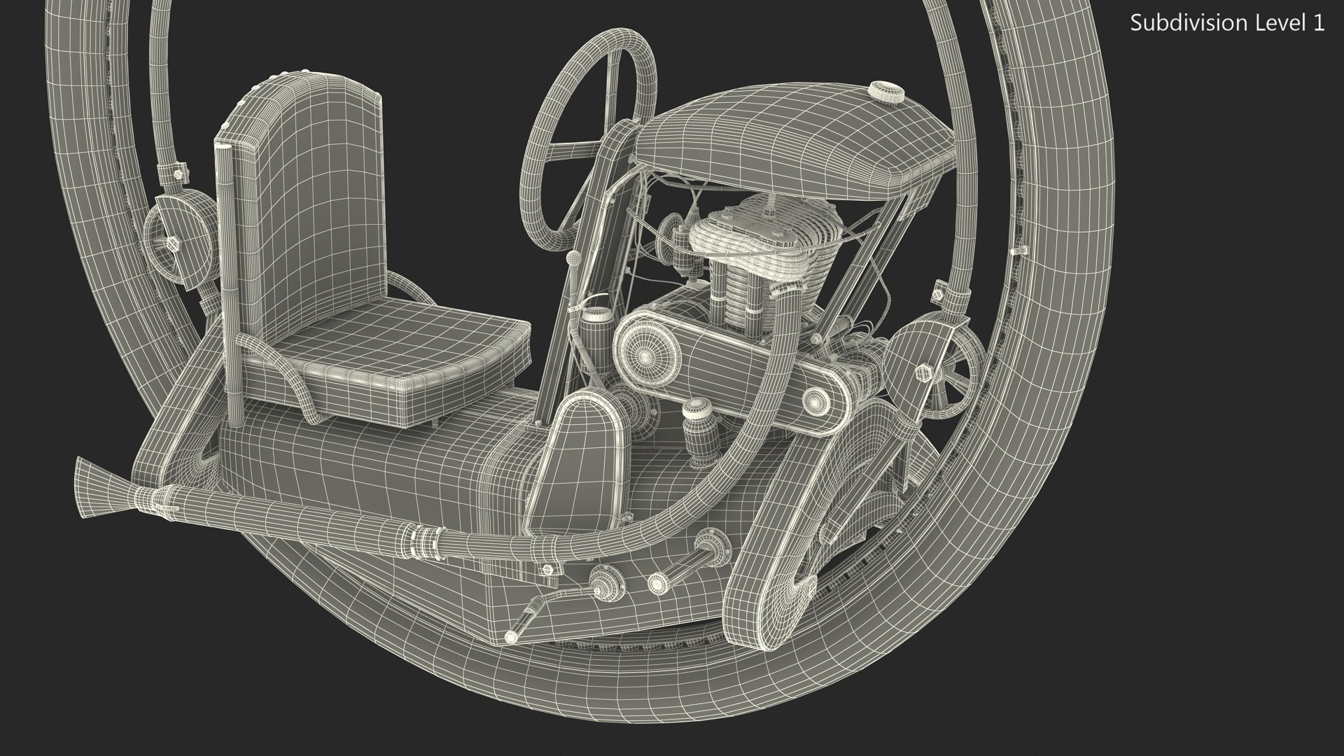 Retro Motorized Unicycle Rigged 3D Model - TurboSquid 2318853