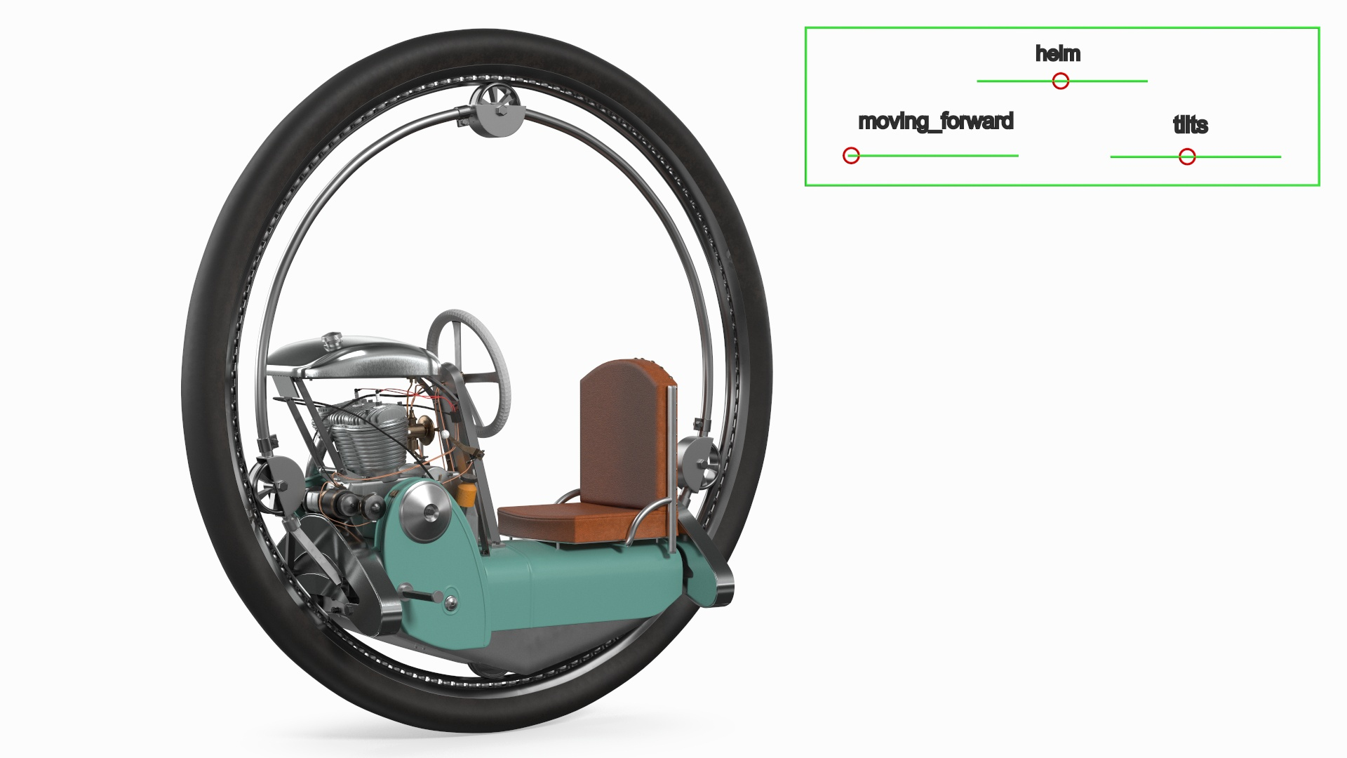 Retro Motorized Unicycle Rigged 3D Model - TurboSquid 2318853