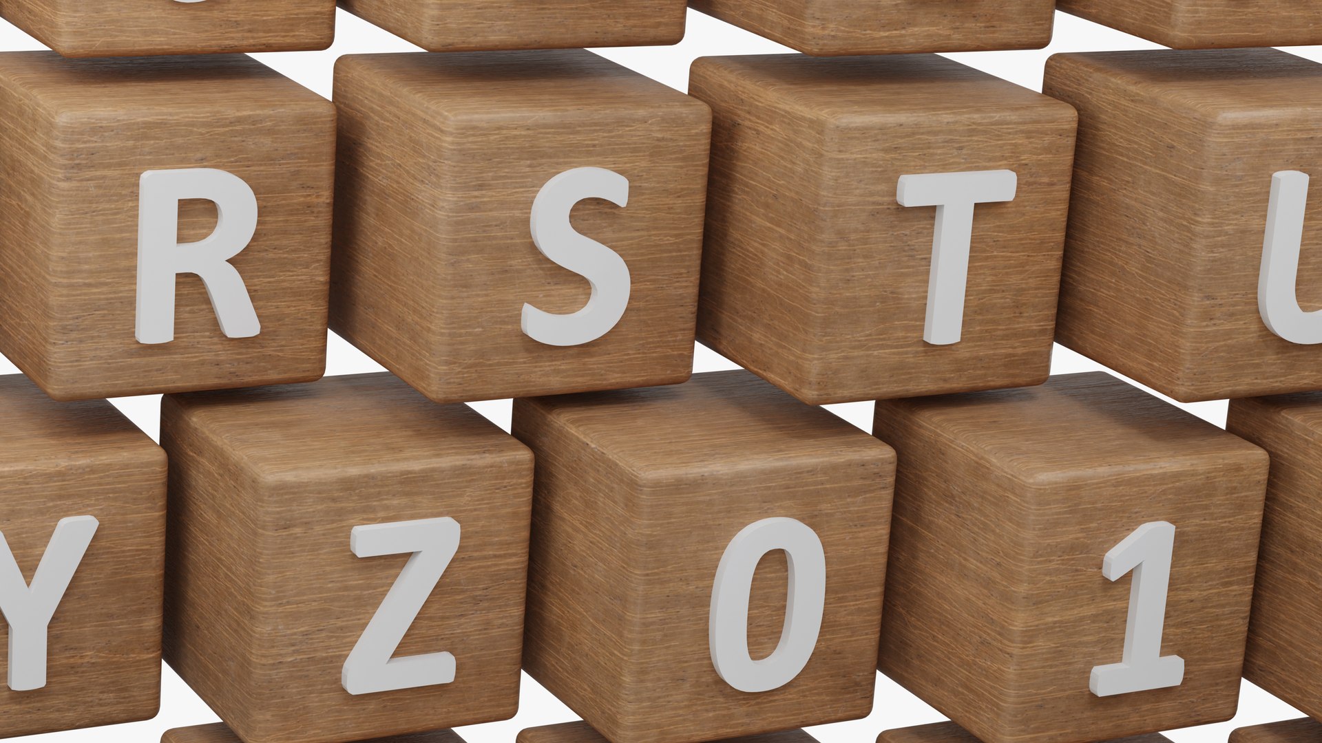 3D Wooden Minimal Alphabet And Number Blocks Model - TurboSquid 2216684