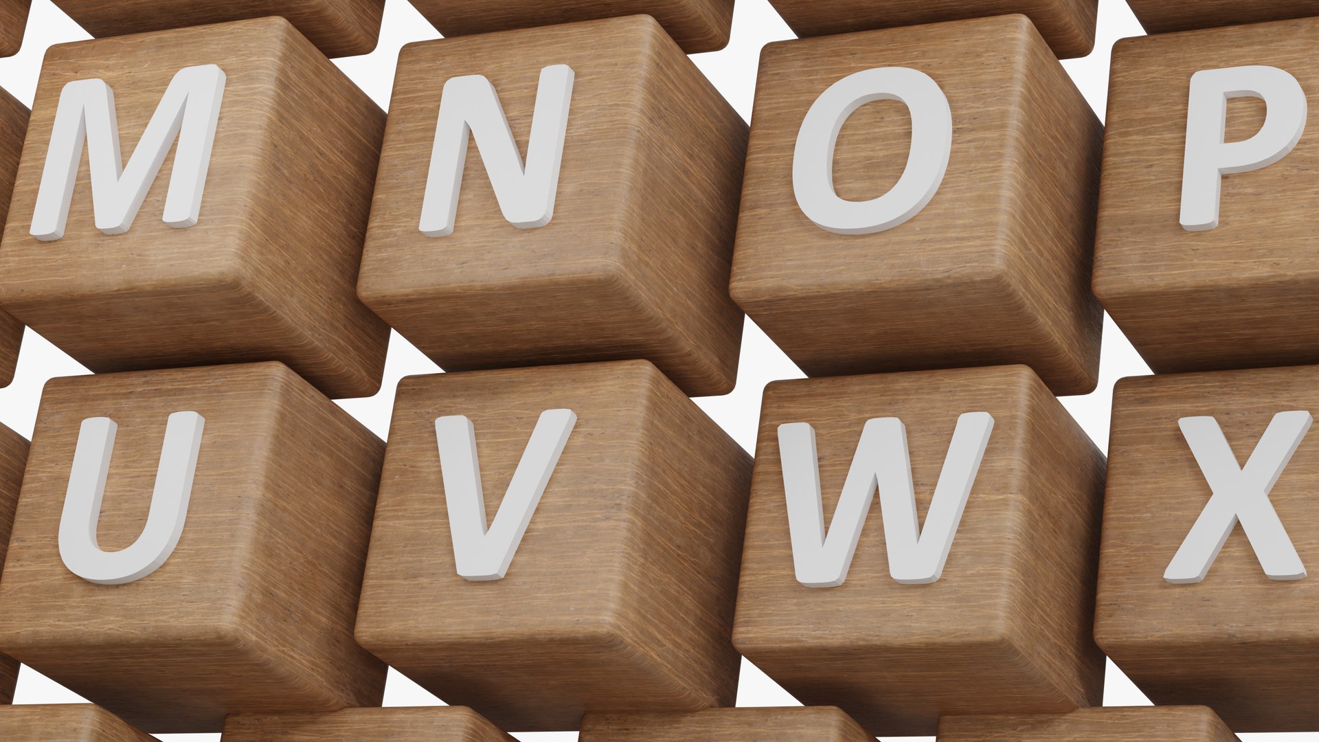 3D Wooden Minimal Alphabet And Number Blocks Model - TurboSquid 2216684