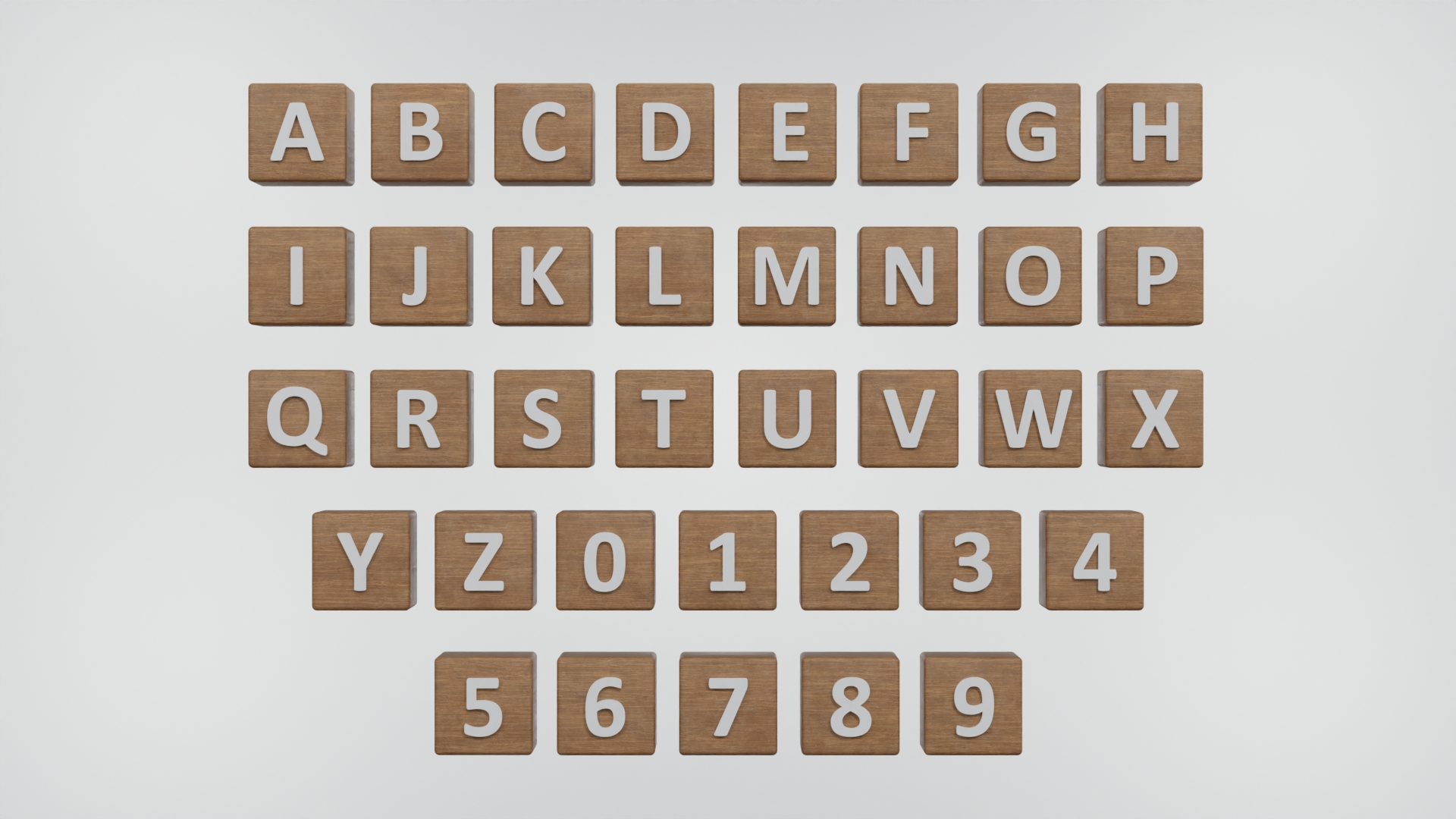 3D Wooden Minimal Alphabet And Number Blocks Model - TurboSquid 2216684