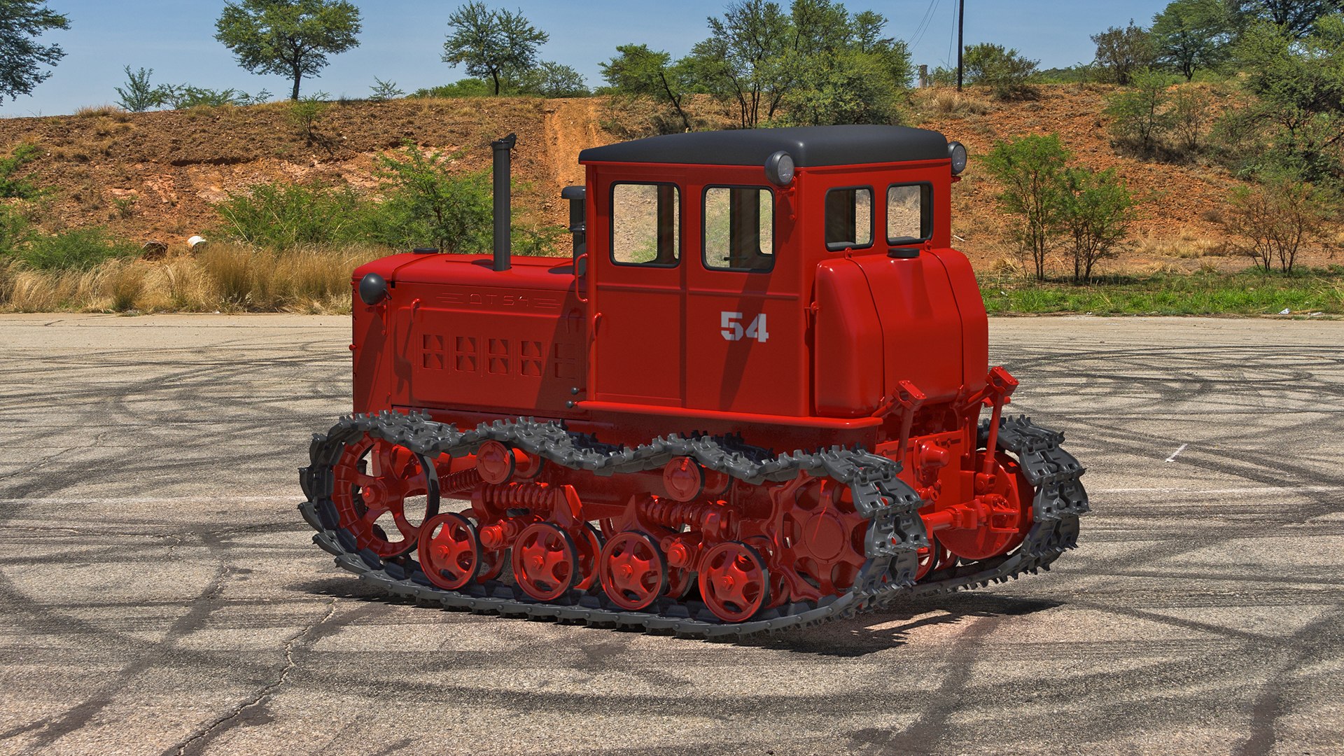 Soviet crawler tractor dt54 3D model - TurboSquid 1575800