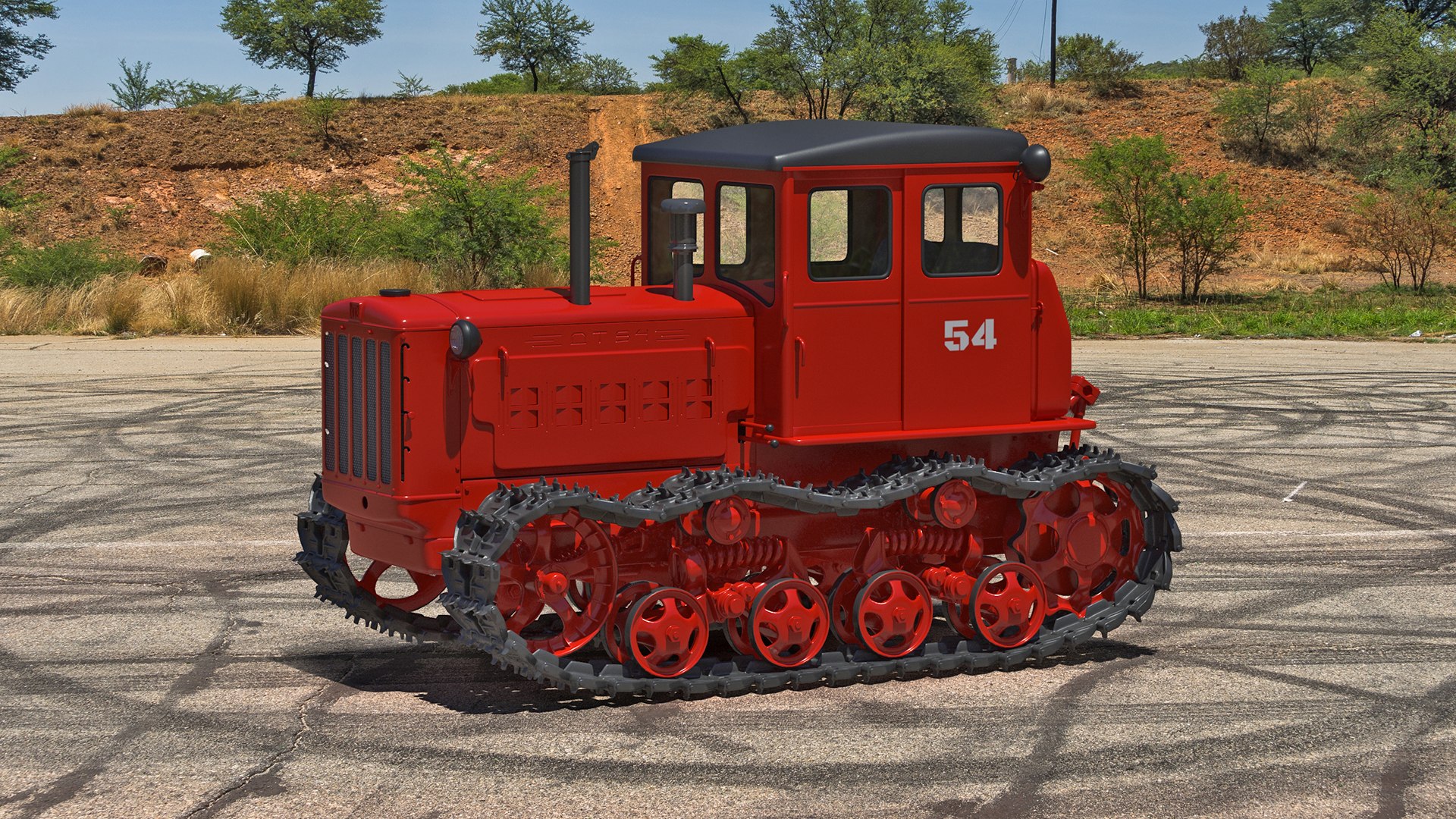 Soviet crawler tractor dt54 3D model - TurboSquid 1575800