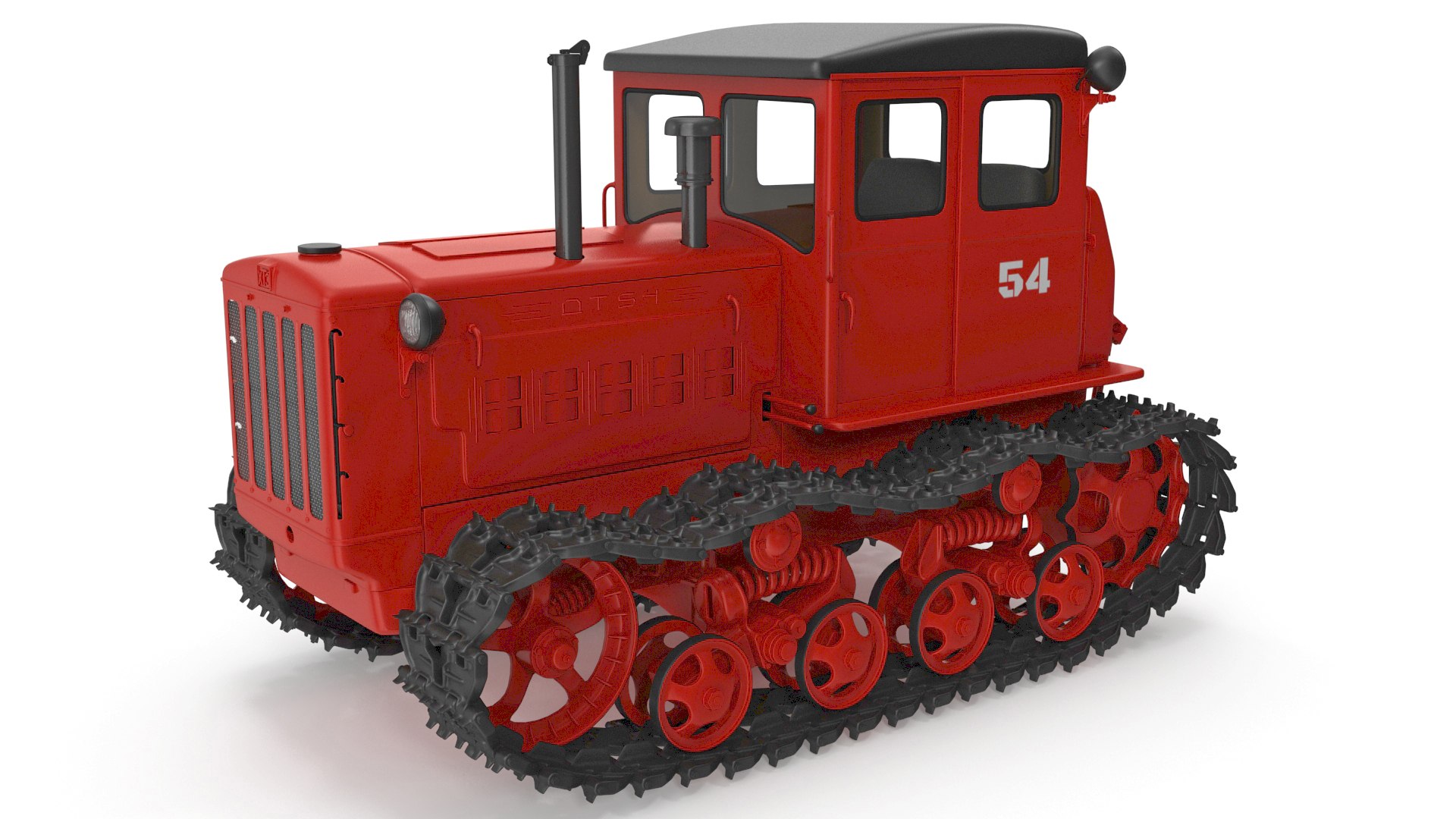 Soviet crawler tractor dt54 3D model - TurboSquid 1575800