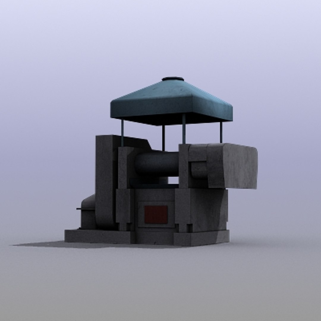 Low-poly Industrial Machine 3d Model