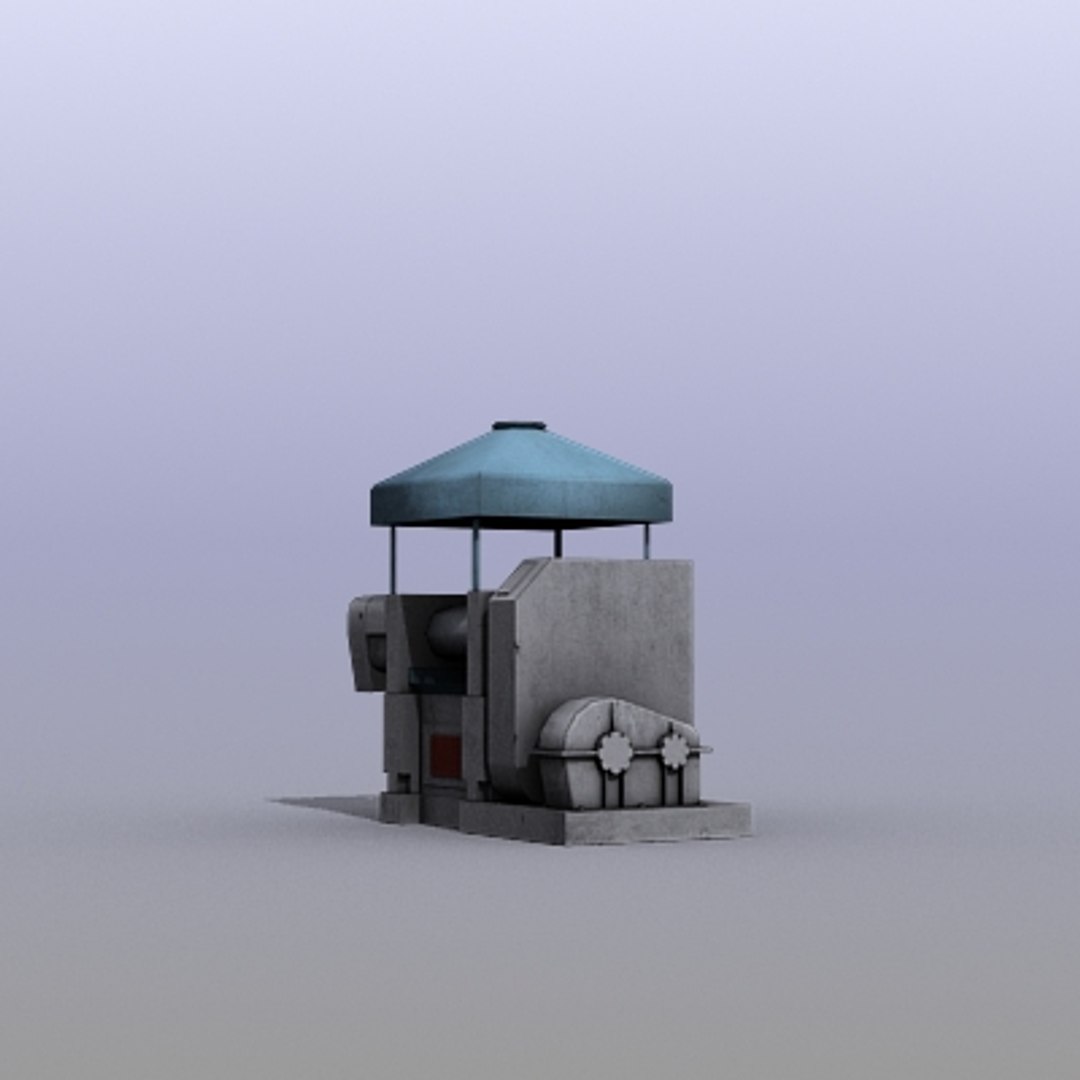 Low-poly Industrial Machine 3d Model