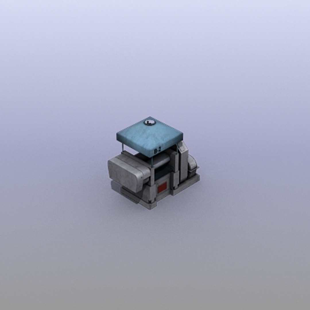 Low-poly Industrial Machine 3d Model