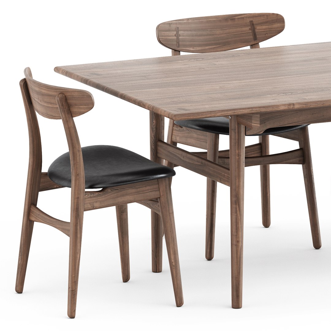 3D Model CH327 Dining Table And CH30P Chair - TurboSquid 1797446