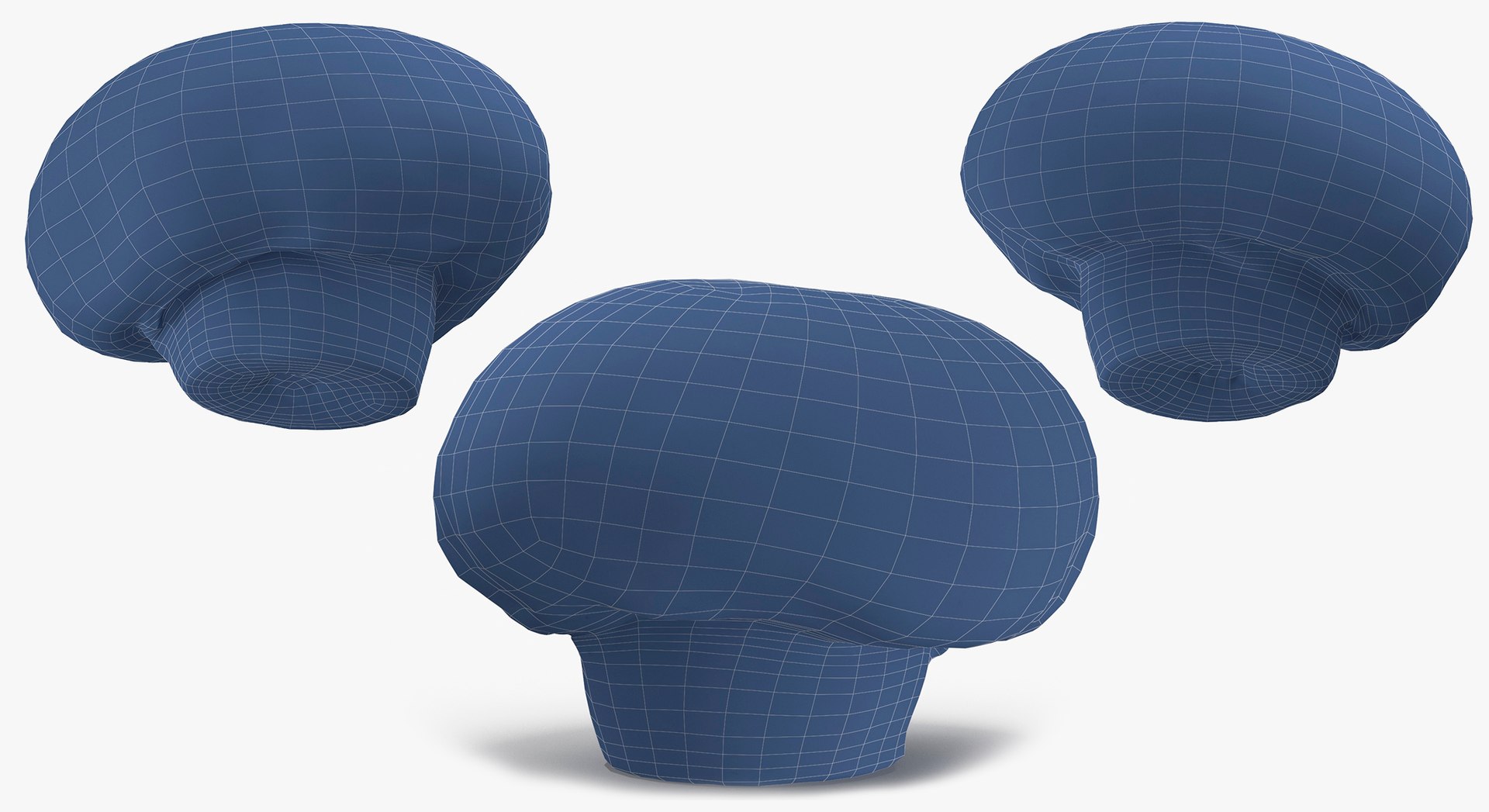 3D White Button Mushroom 01 Silver and Gold Collection - 2 models model ...