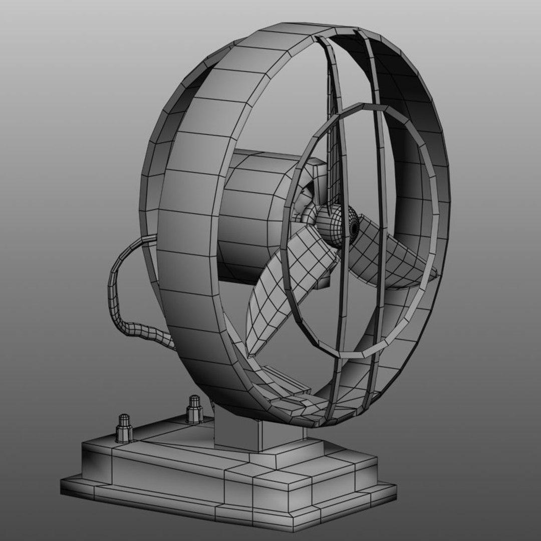 retro desk fan 3d model