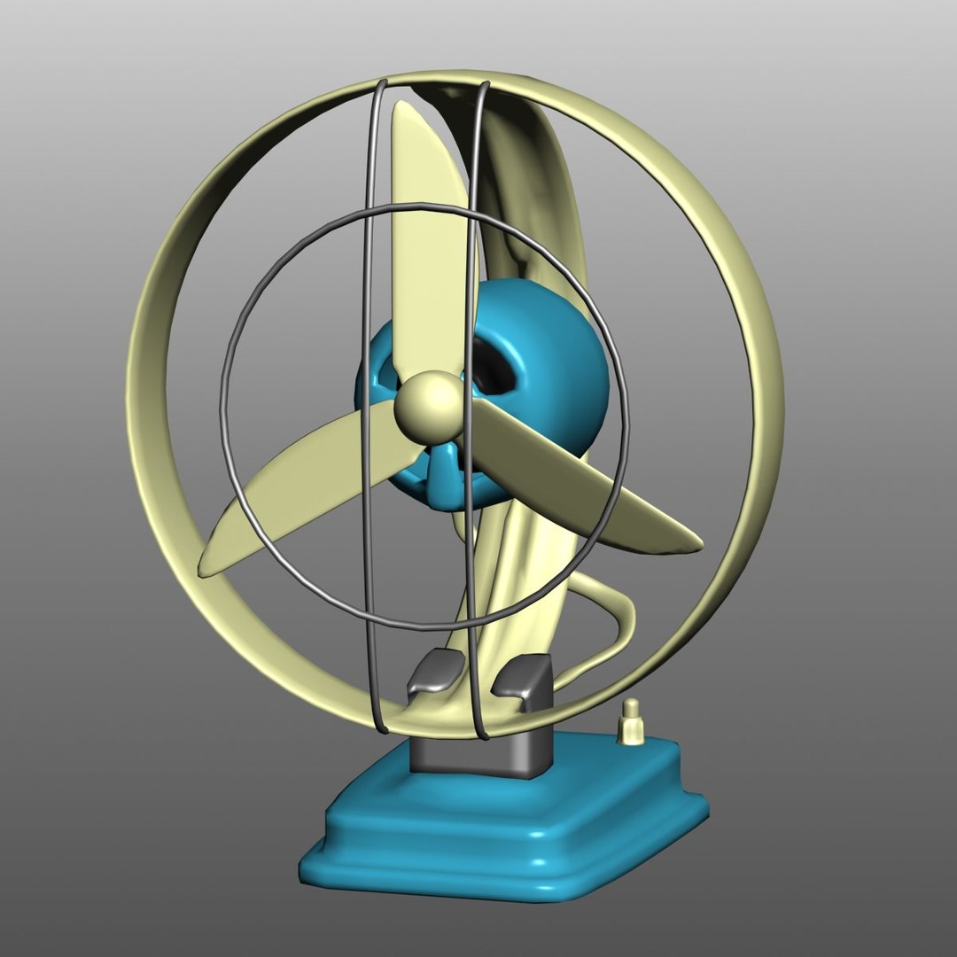 retro desk fan 3d model