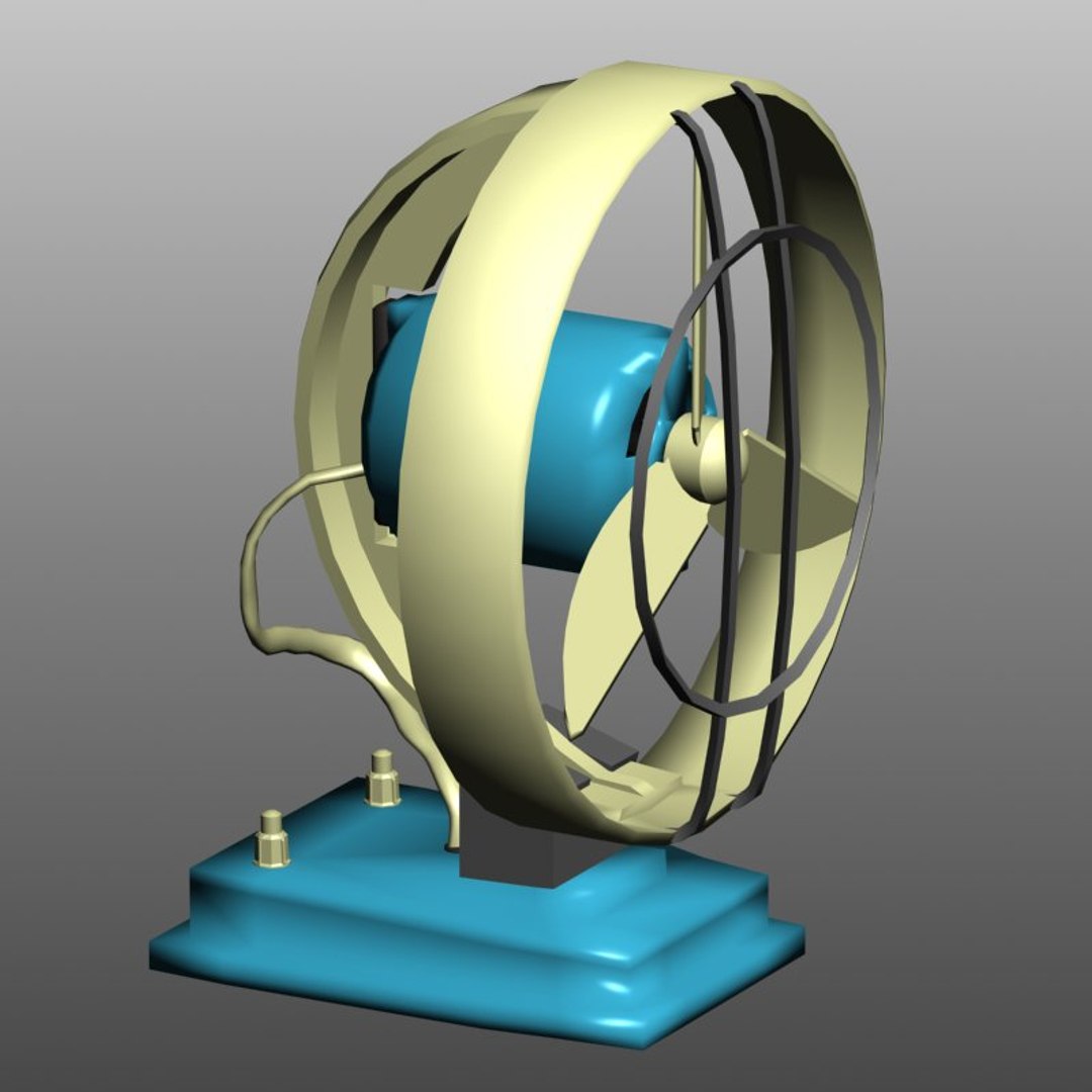retro desk fan 3d model