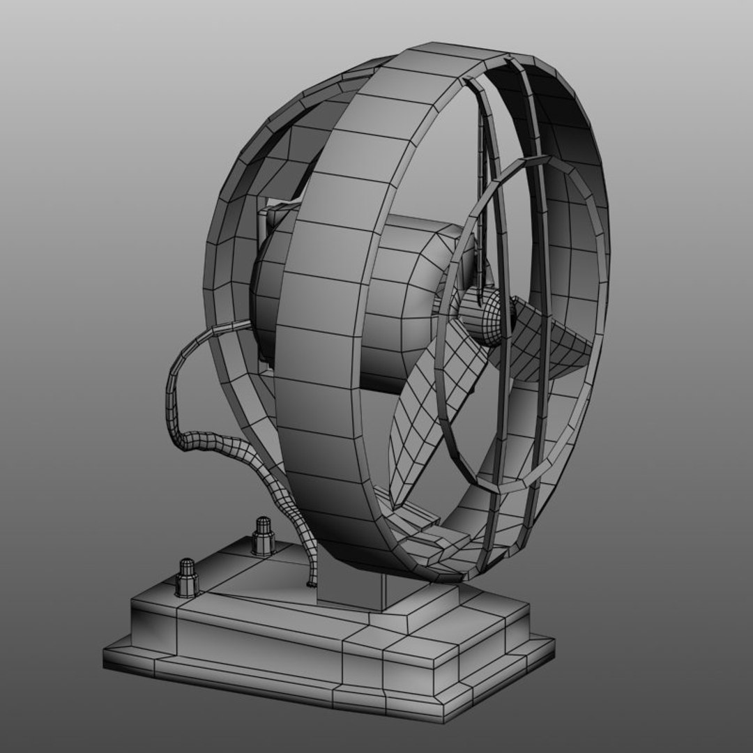 retro desk fan 3d model