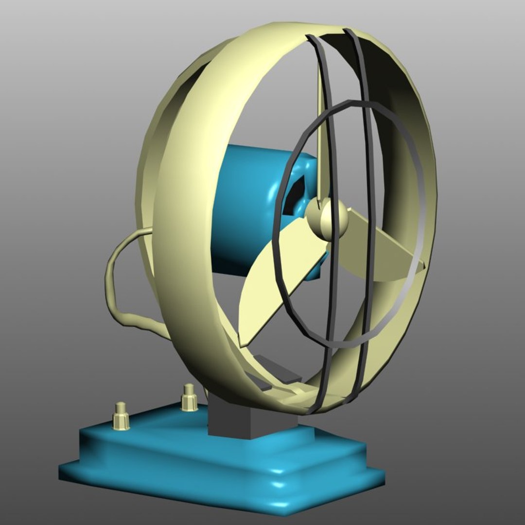 retro desk fan 3d model