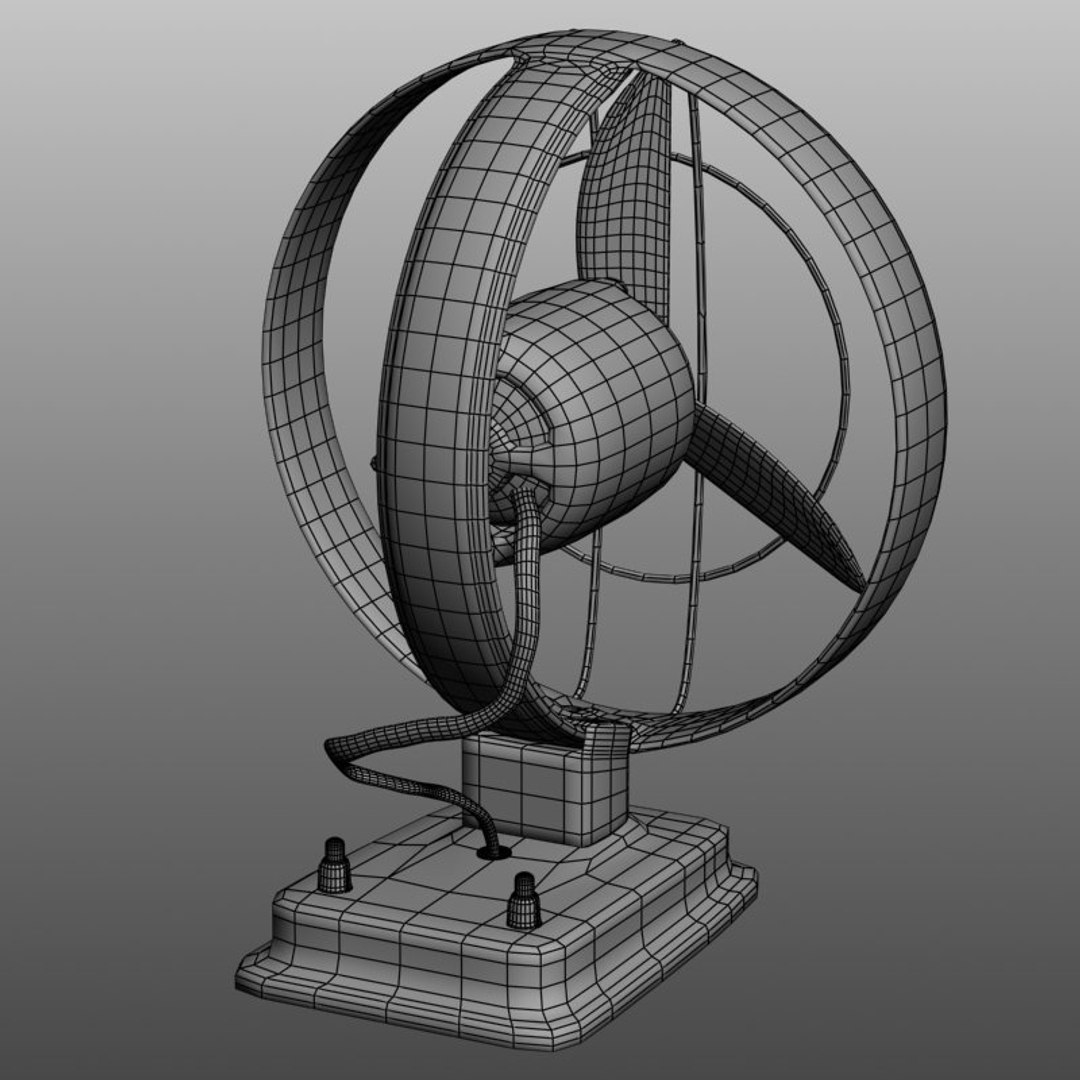 retro desk fan 3d model