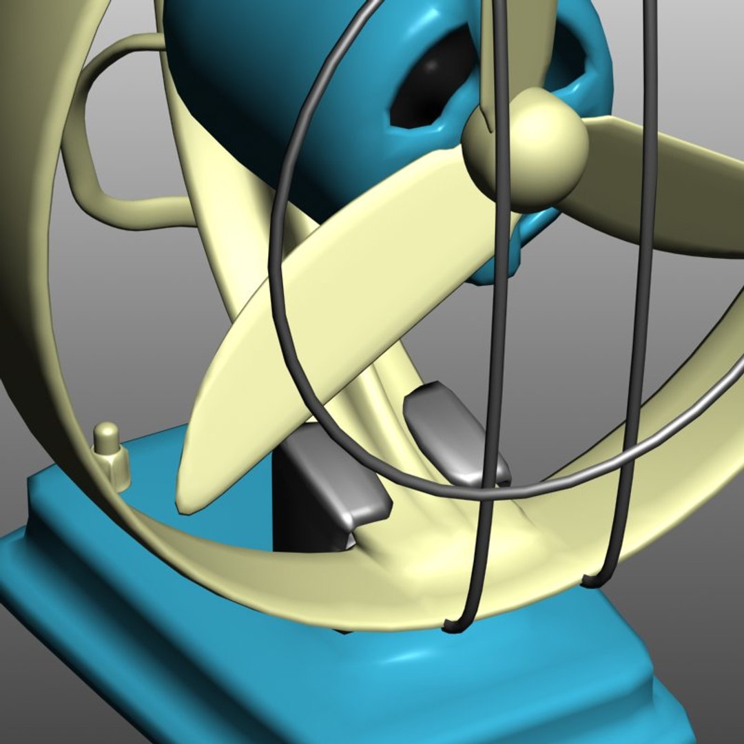 retro desk fan 3d model