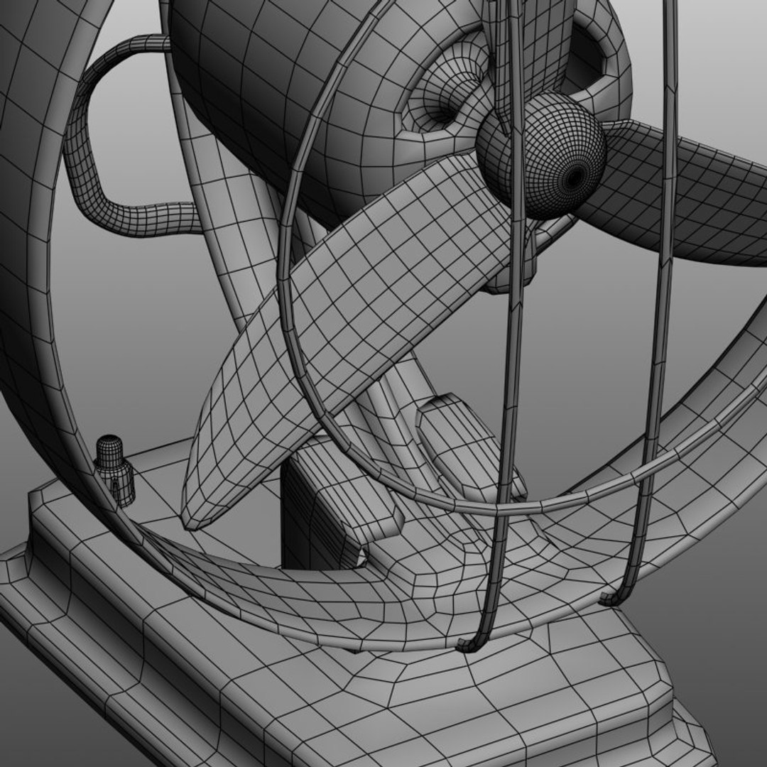 retro desk fan 3d model