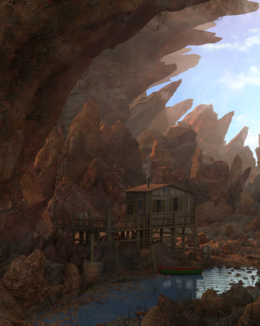 Fantasy Cabin Cave Environment 3D Model - TurboSquid 2159026