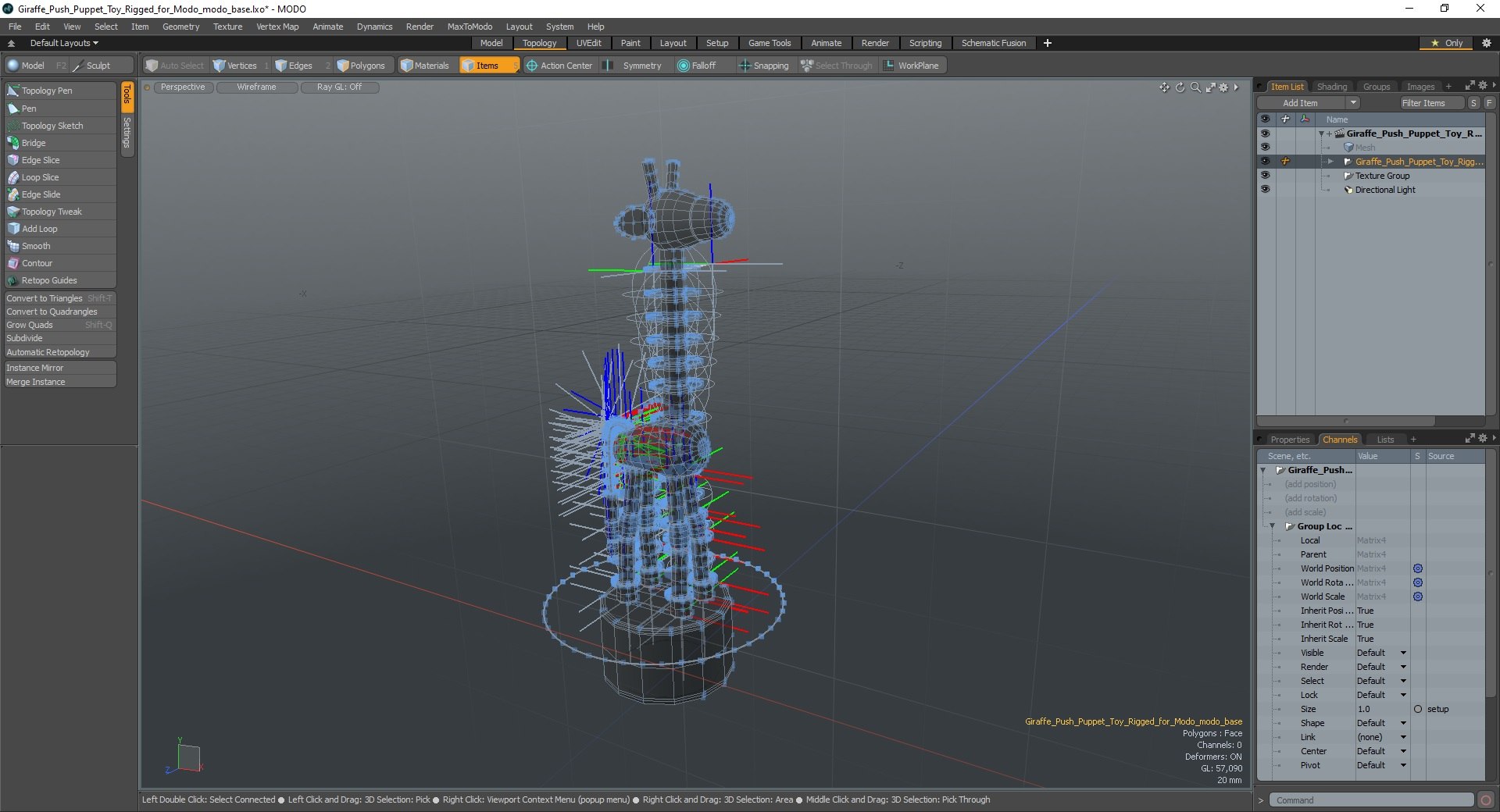 Giraffe Push Puppet Toy Rigged For Modo 3D Model - TurboSquid 2018630