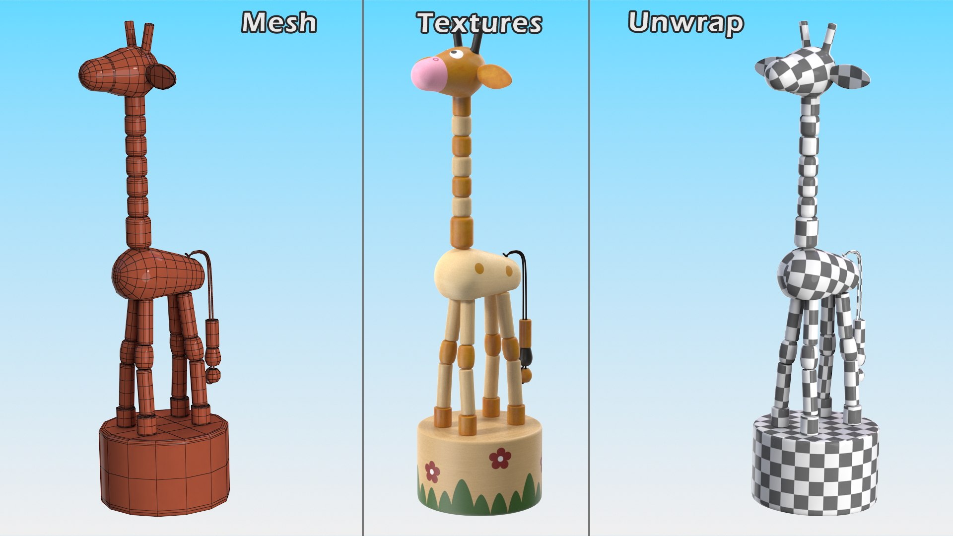 Giraffe Push Puppet Toy Rigged For Modo 3D Model - TurboSquid 2018630