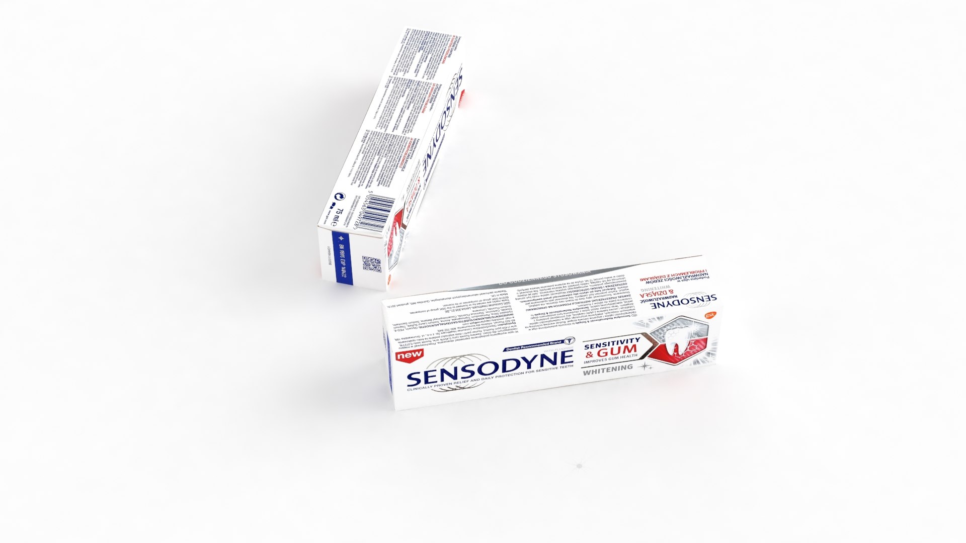 3D model Sensodyne Sensitivity and Gum Toothpaste Box 75ml 2021 ...