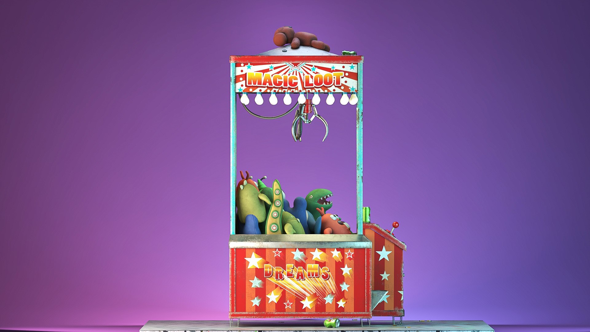 Teddies Claw Machine Low-poly 3D Model 3D - TurboSquid 2078296