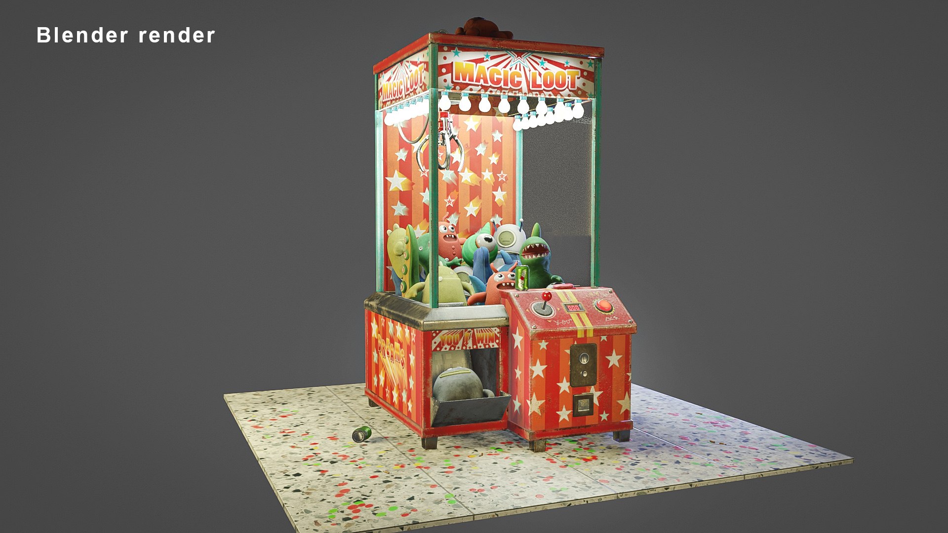 Teddies Claw Machine Low-poly 3D Model 3D - TurboSquid 2078296
