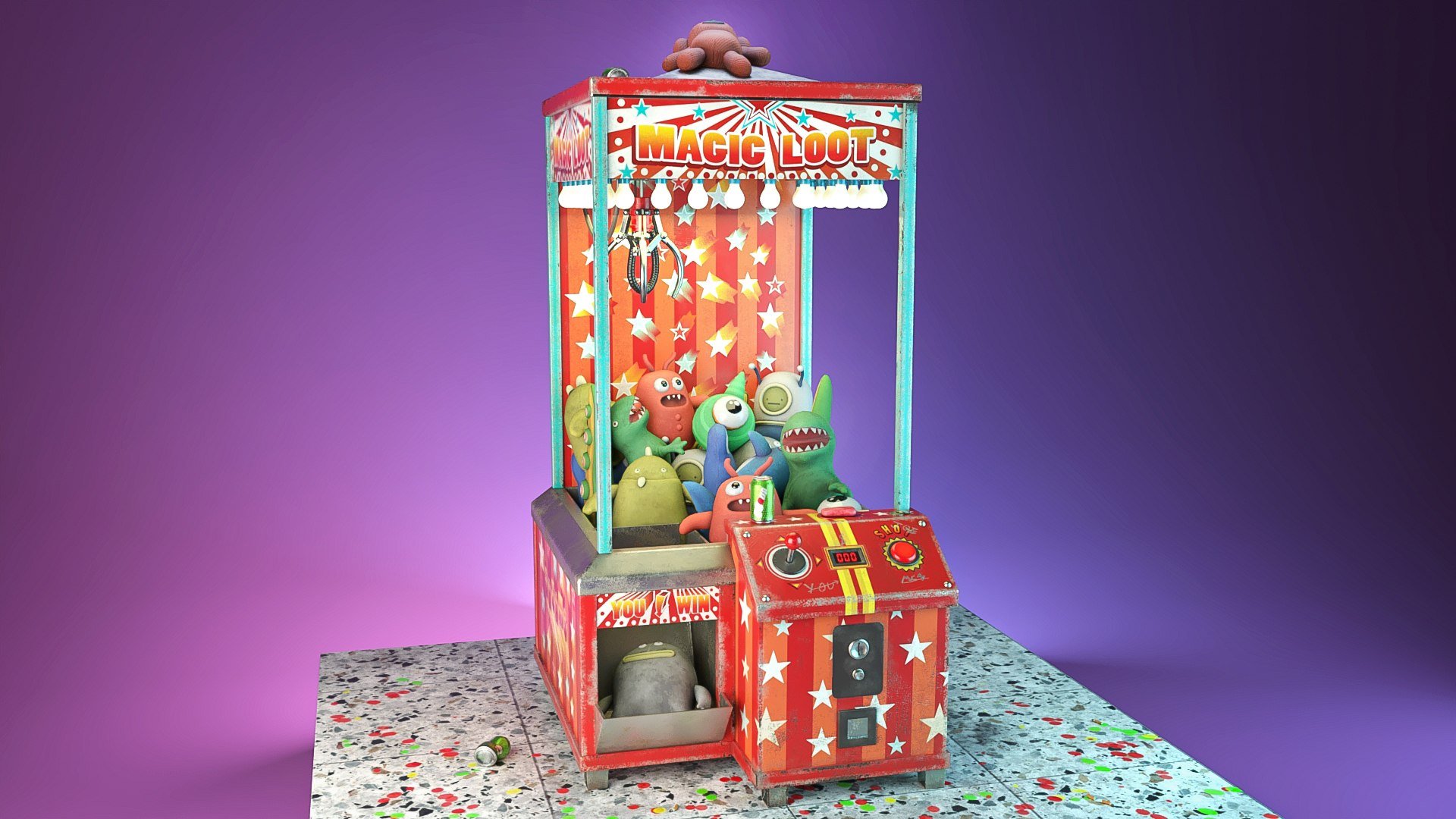 modelo 3d Teddies claw machine Low-poly 3D model - TurboSquid 2078296