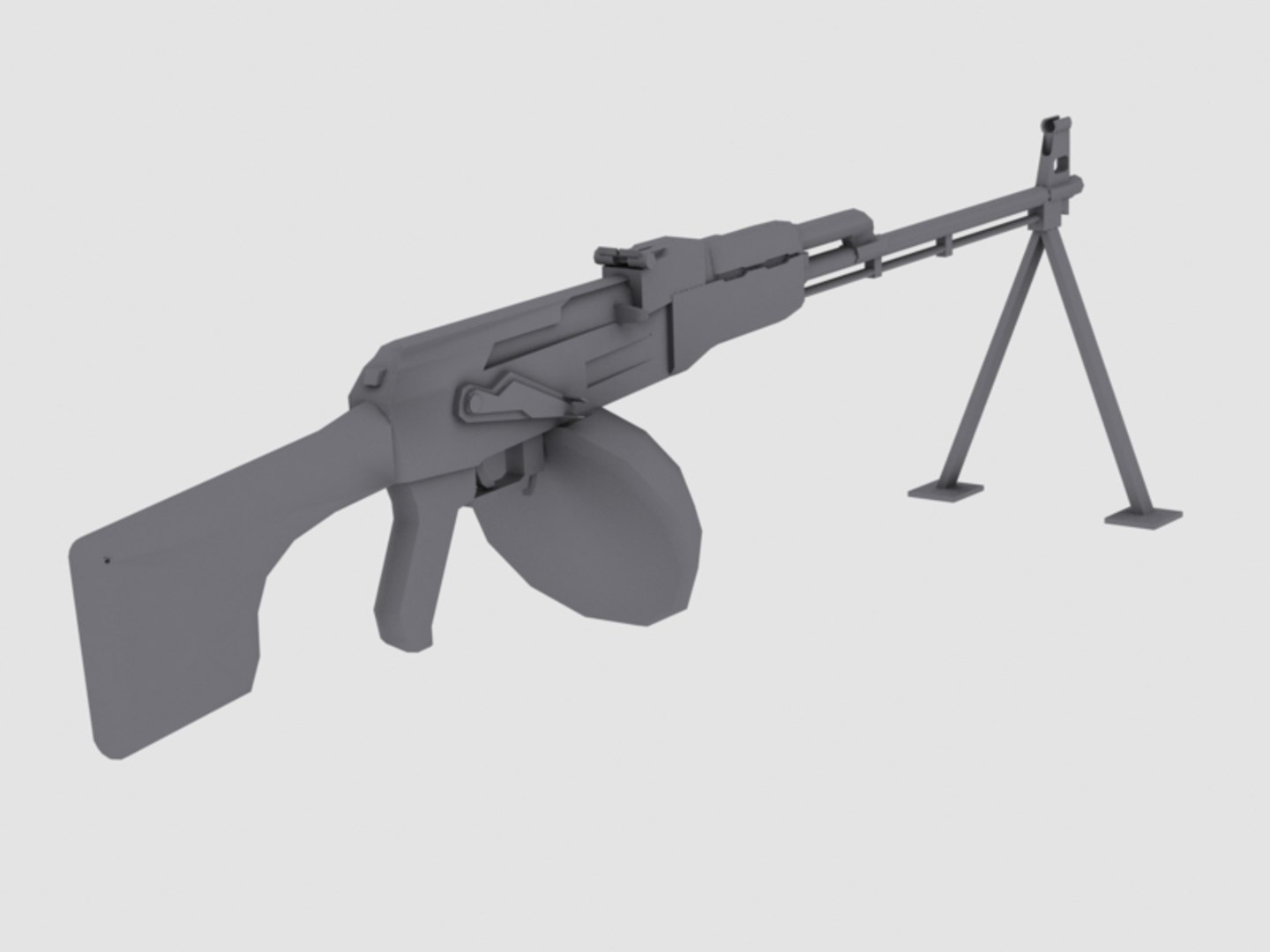 machine gun rpk-47 7 3d model